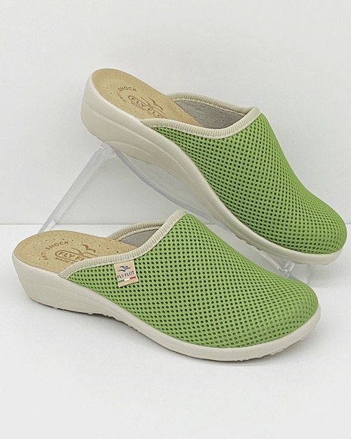 Fly Flot T4368FE zielone, lekkie i wygodne klapki damskie, tęgość G ...